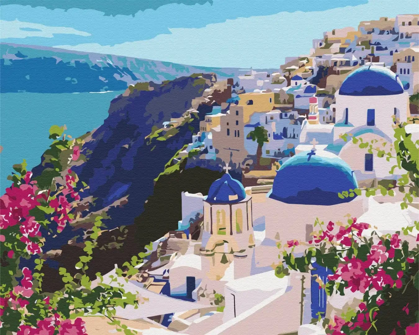 Malen nach Zahlen - Ausblick auf Santorini – Mein Malen nach Zahlen
